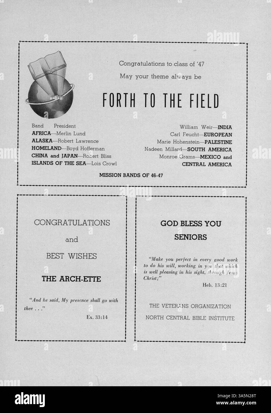 The 1947 yearbook of north central bible institute documents the hi-res ...
