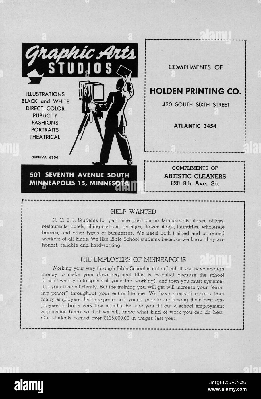 This 1947 yearbook from North Central Bible Institute captures the students, teachers, and key ...