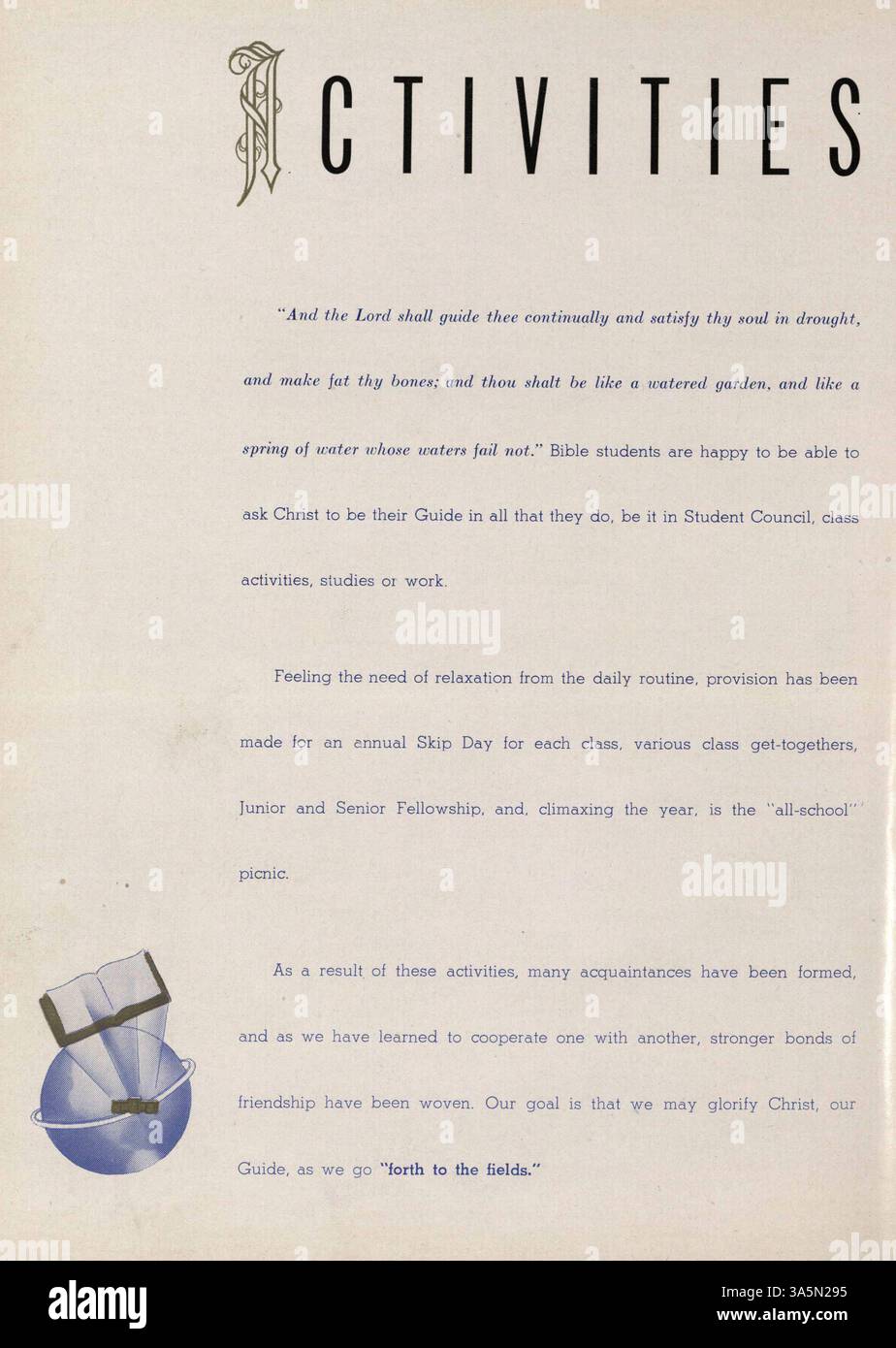 The 1947 yearbook from North Central Bible Institute provides a ...