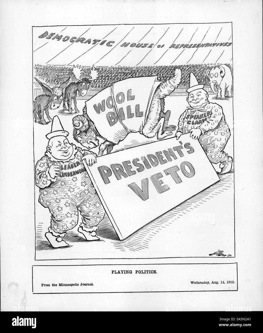 A political cartoon depicts Speaker Champ Clark and Majority Leader ...