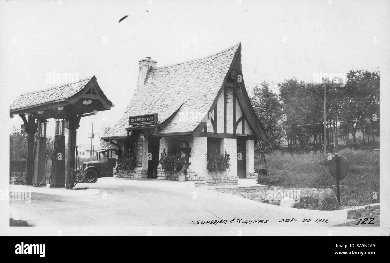 A historical photo of the Phillips Petroleum Company and John Hancock ...