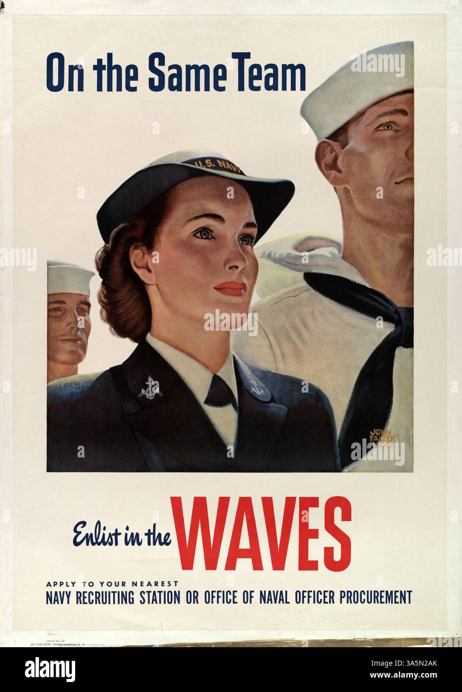 A recruitment poster encourages women to join the WAVES (Women Accepted ...