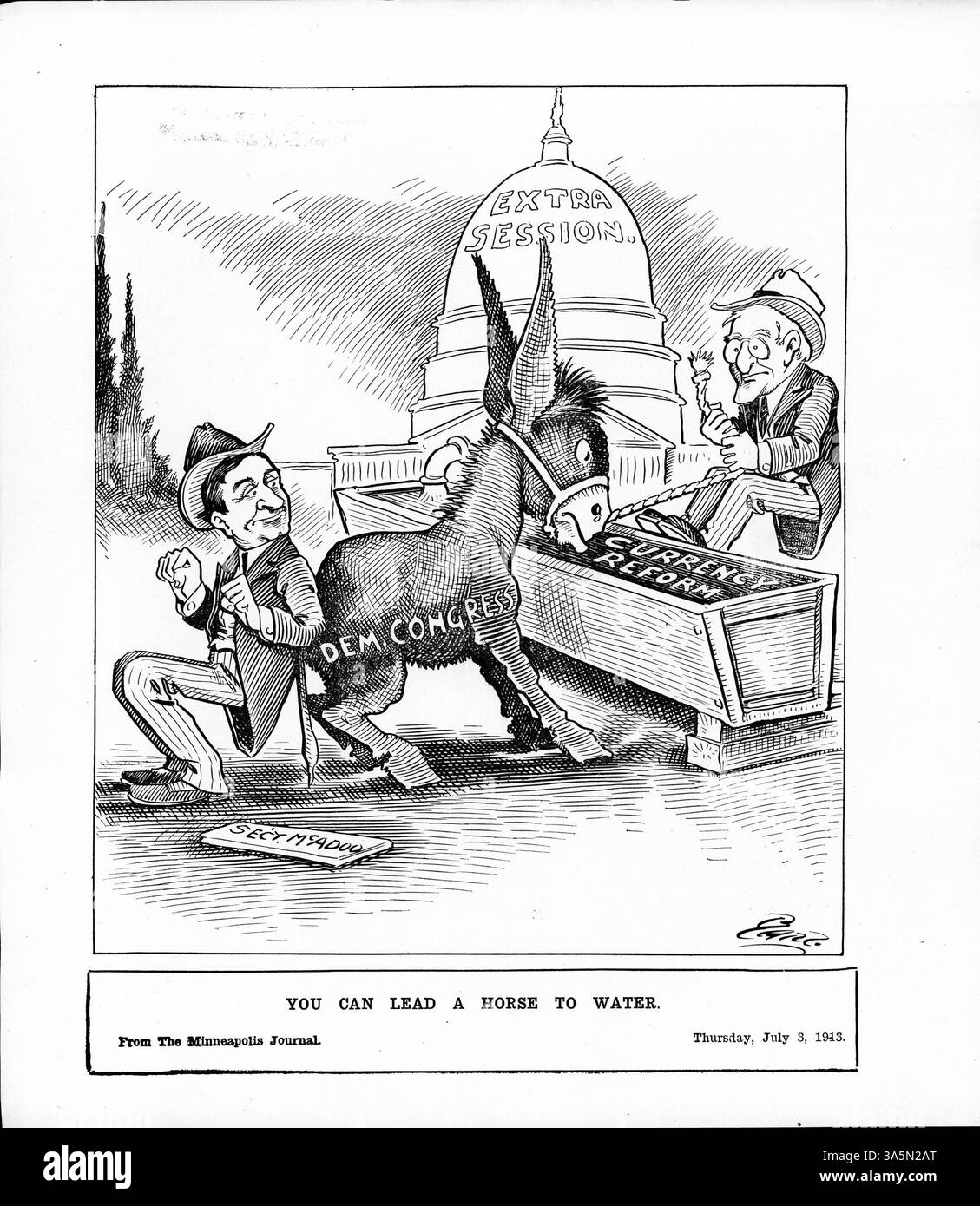 A political cartoon shows President Wilson and Secretary of the ...