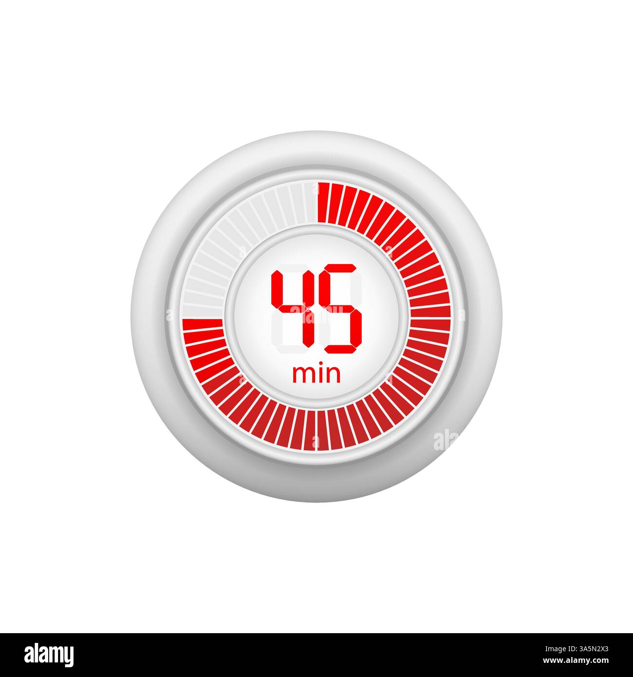 Icon of a timer with 45 minutes on the white background. Vector ...