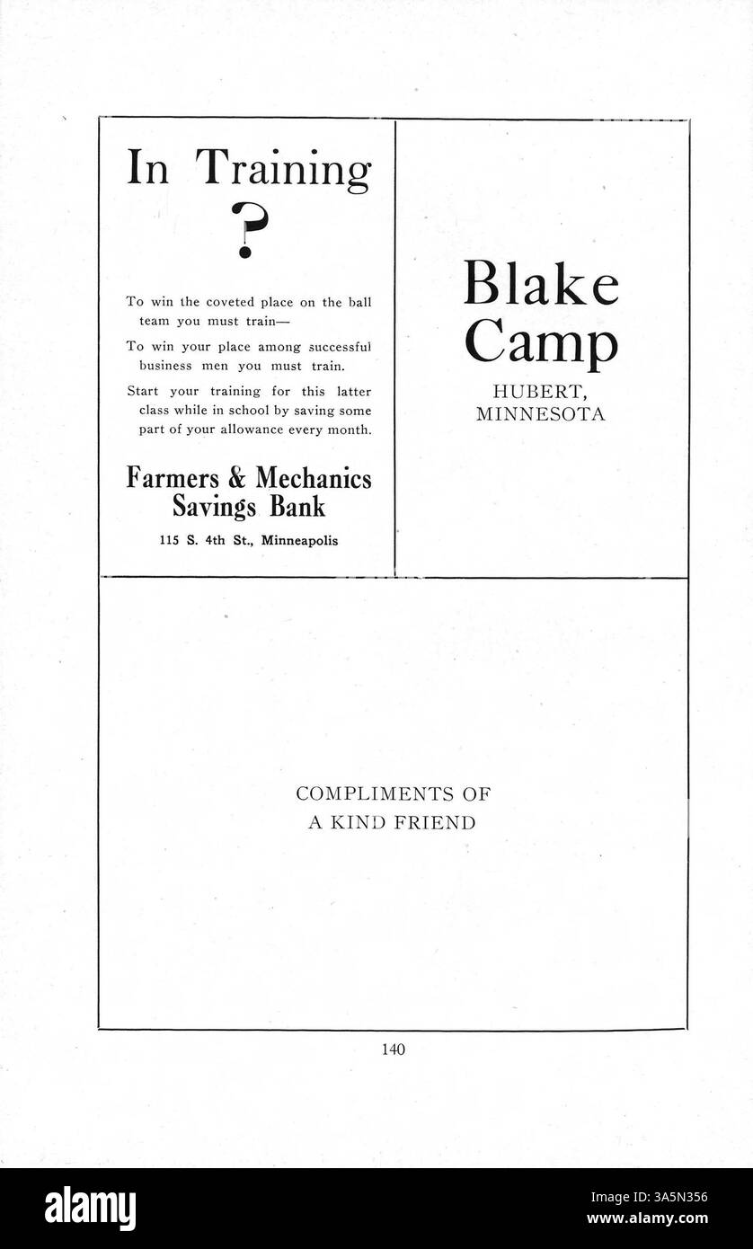 This 1920 yearbook from blake high school features students hi-res ...