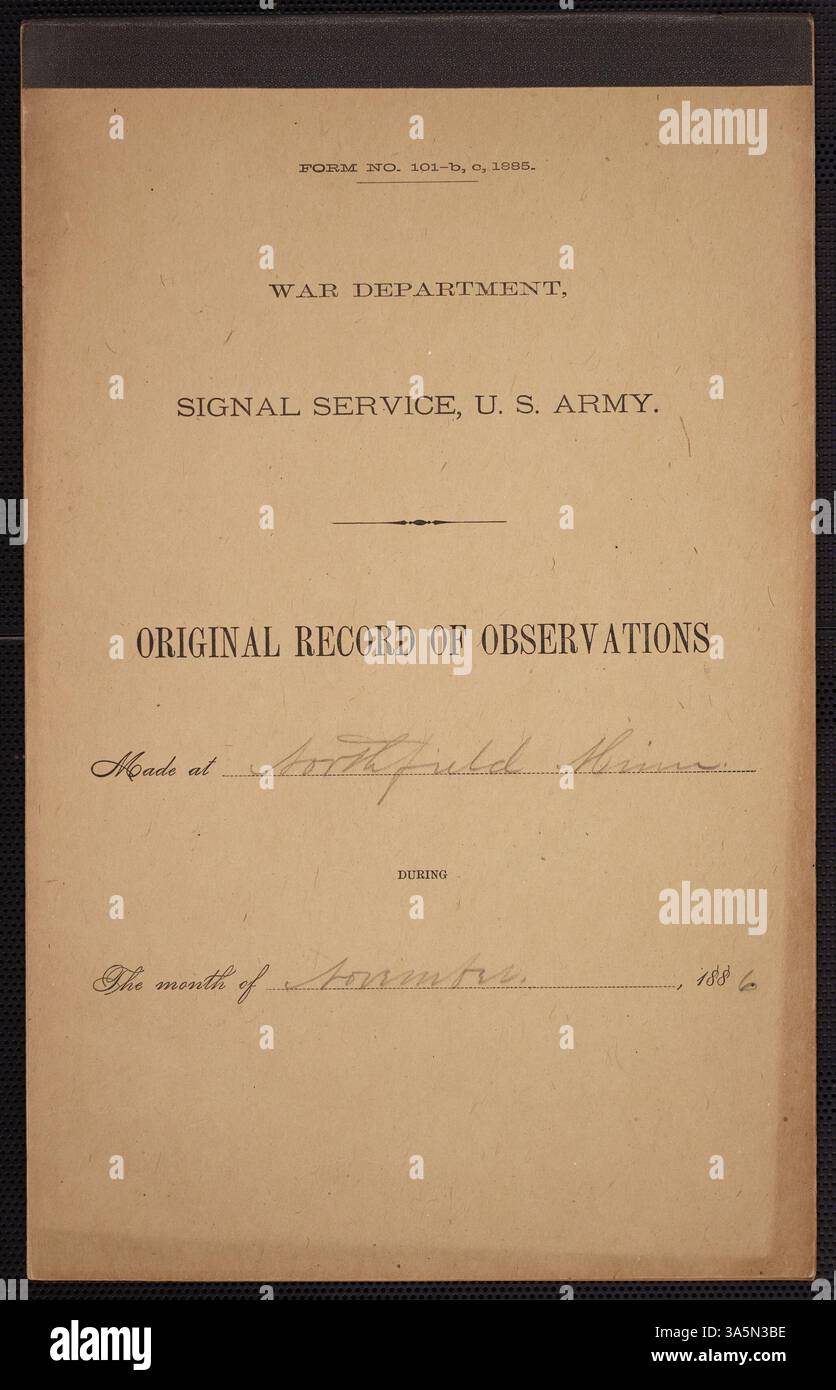 The November 1886 weather record from Carleton College details ...