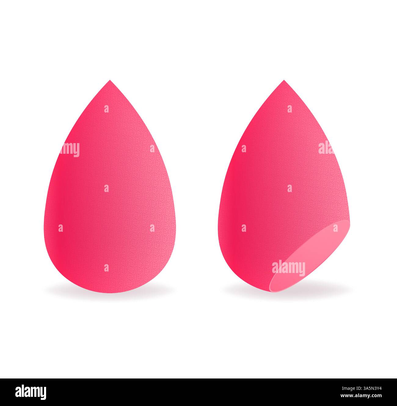 Modern illustration with colorful beauty blender up on soft white ...