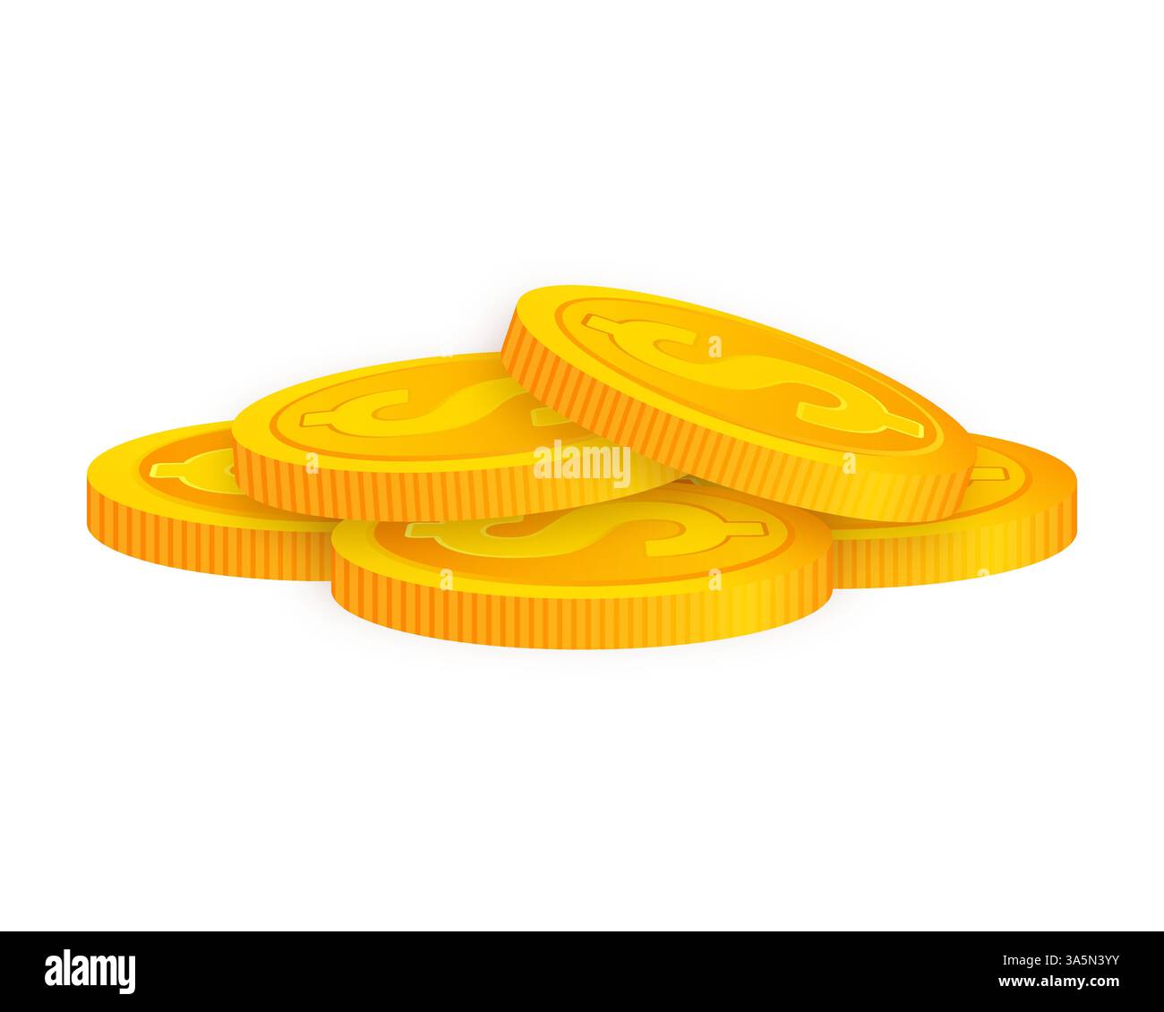Coins stack vector illustration, coins icon flat, coins pile. Flat ...
