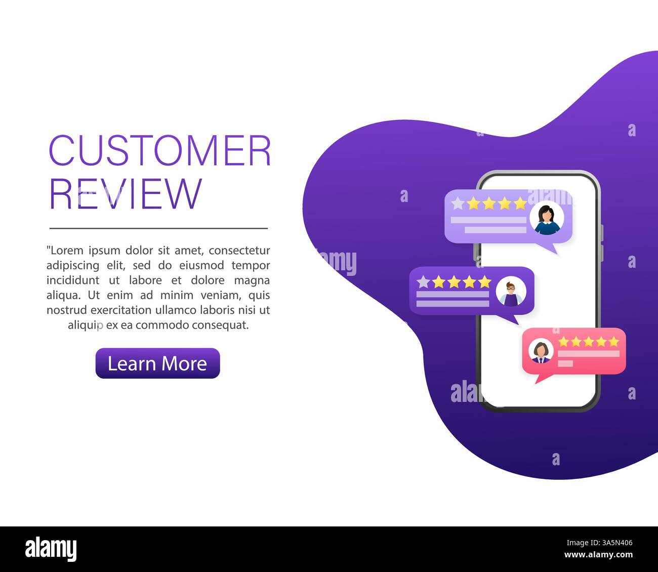 Customer review, great design for any purposes. Flat illustration with ...
