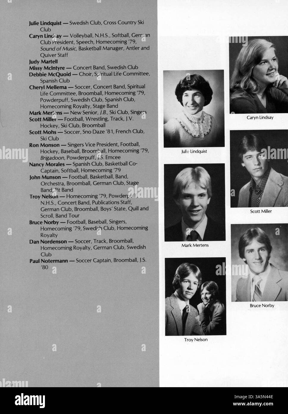 Documents the key moments from the 1980 1981 school year hi-res stock ...