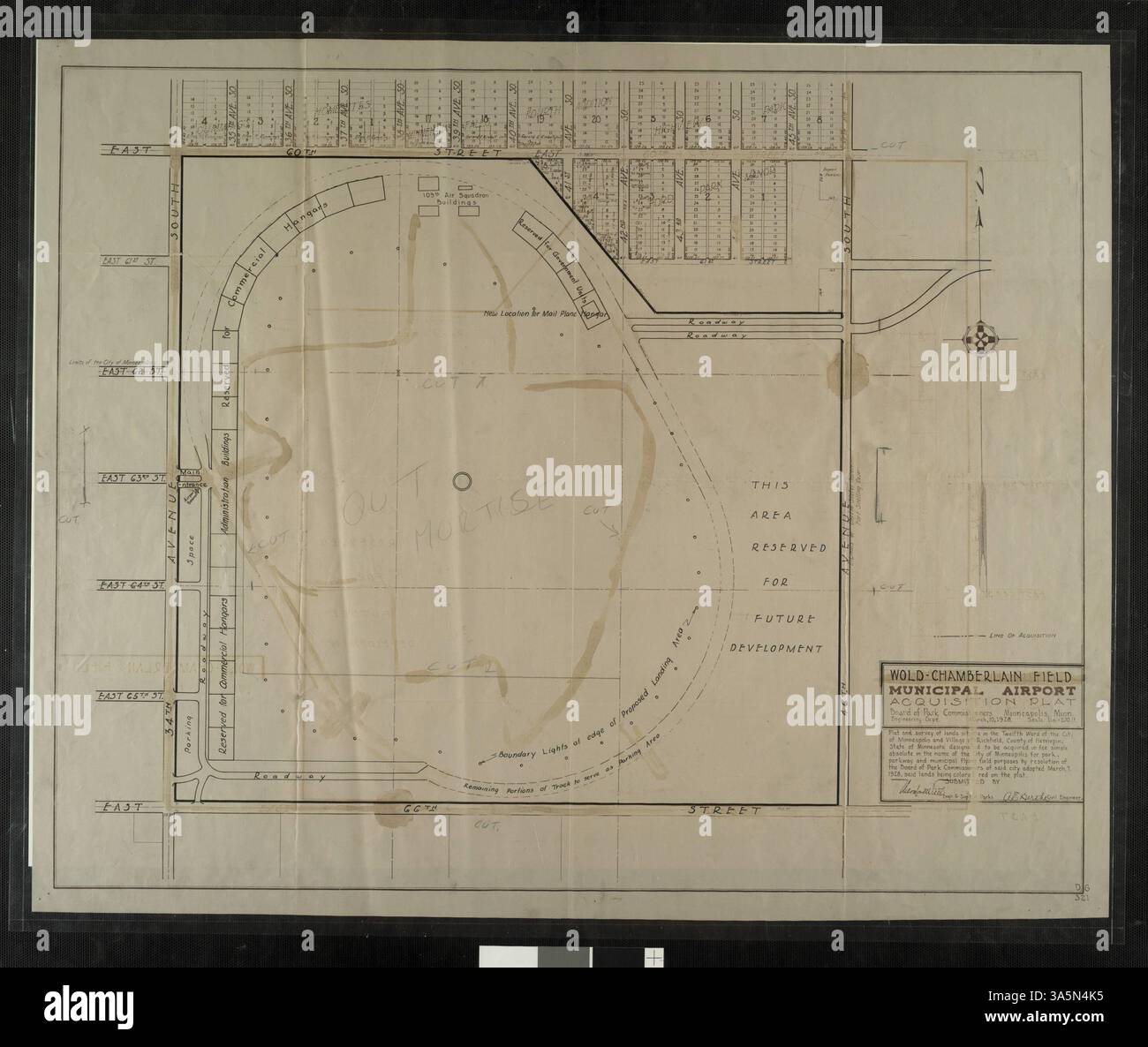 The acquisition plat of Wold-Chamberlain Field Municipal Airport shows ...