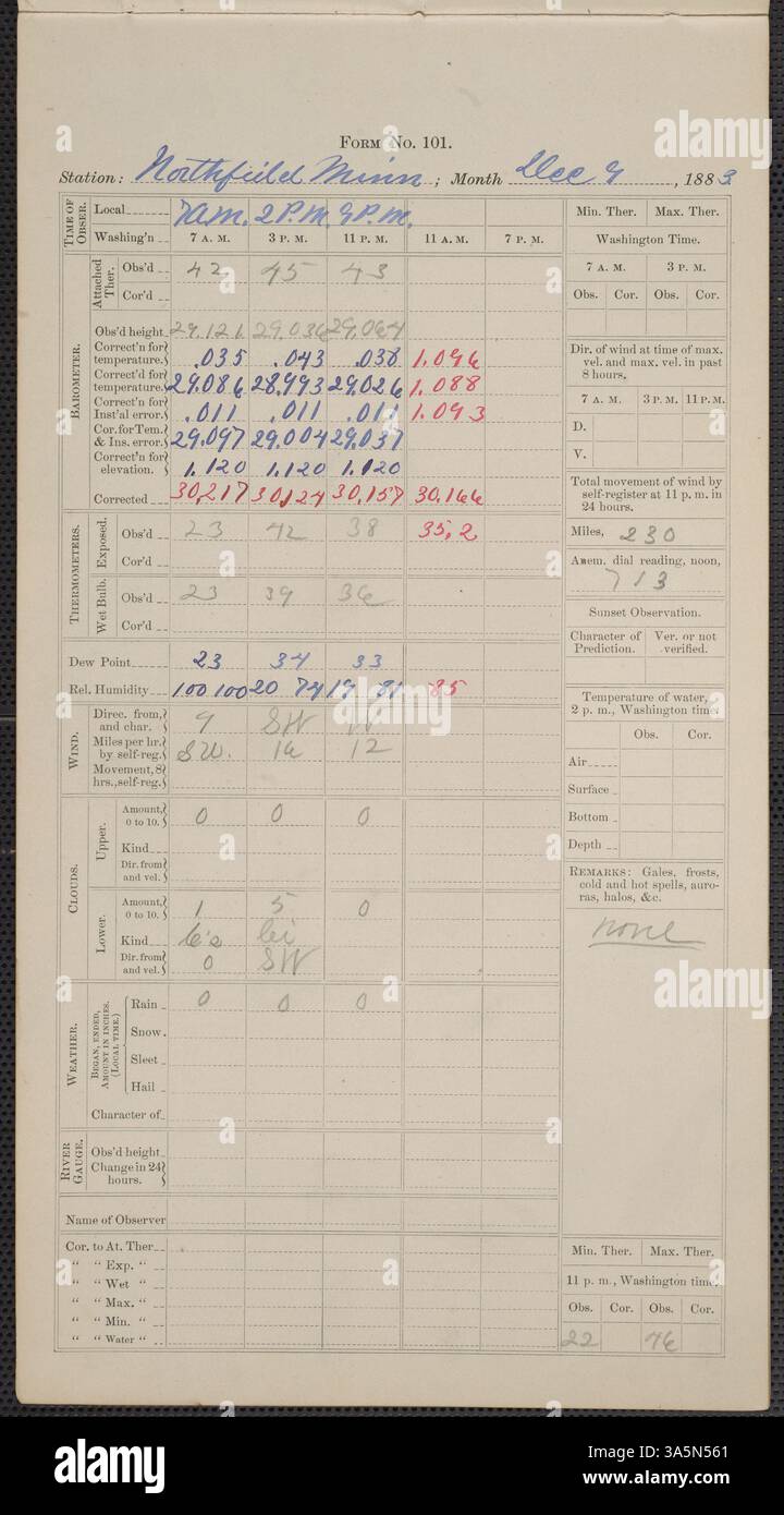 In December 1883, Carleton College used the U.S. Army Signal Services ...