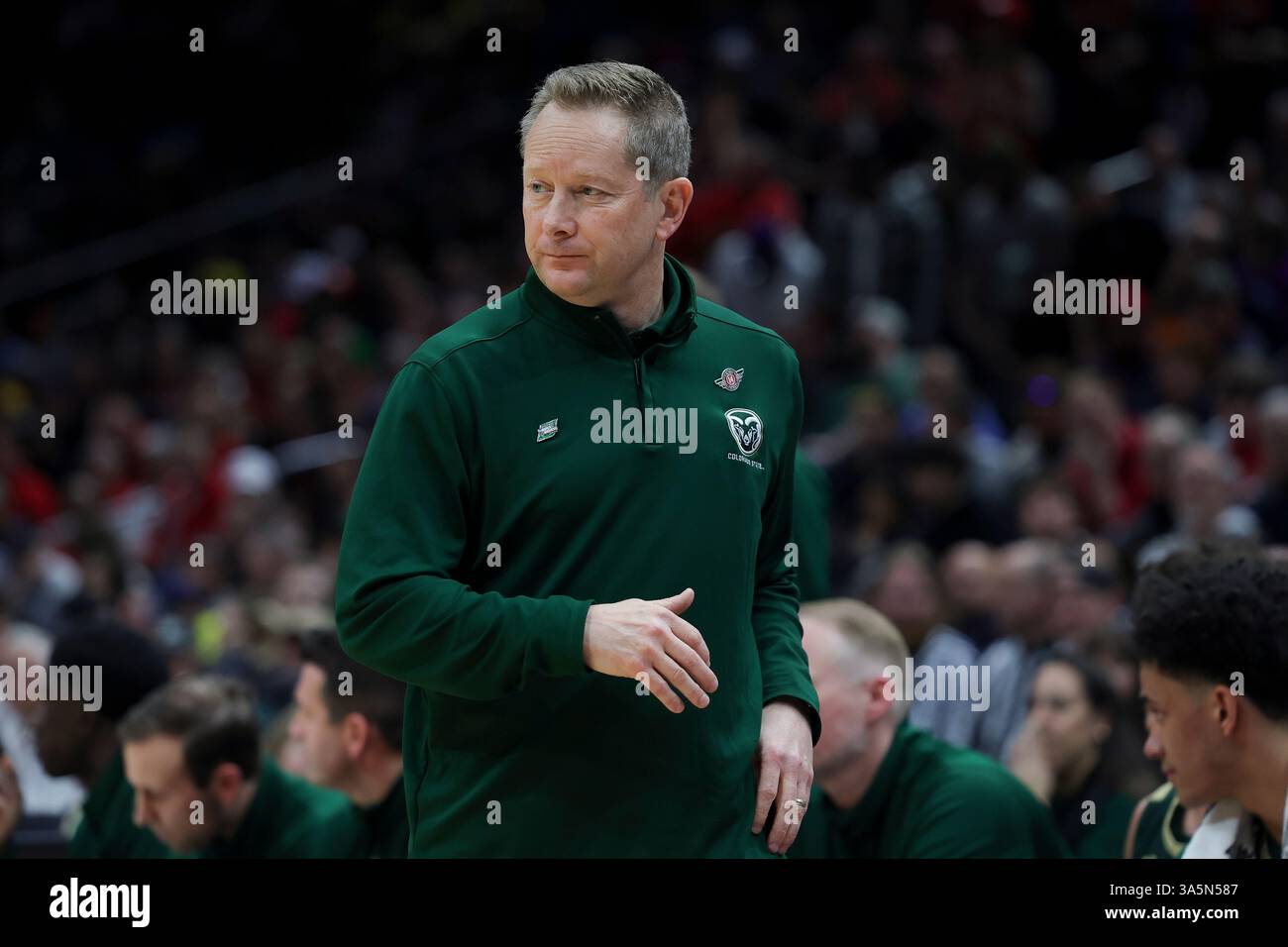 Colorado State head coach Niko Medved walks on the sideline during the ...