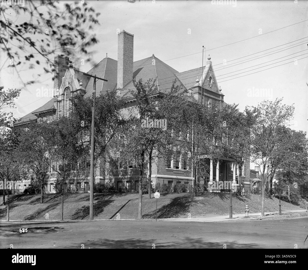 The exterior of Douglas School in Minneapolis is depicted, showcasing ...