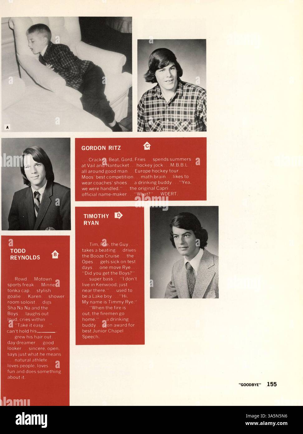 The 1973 edition of Blake’s yearbook, Callopan, includes portraits of ...