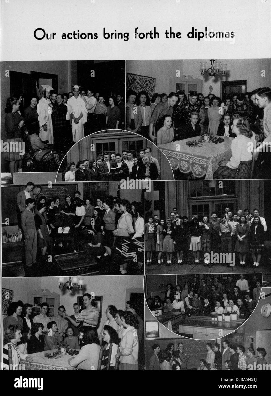 The 1945 Cardinal Yearbook from Marshall High School reflects the student body, faculty ...