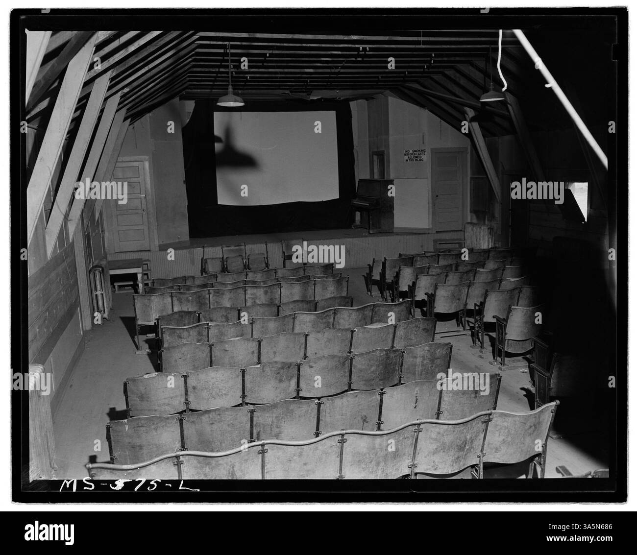 Interior of recreation hall the movie theater columbia steel company ...