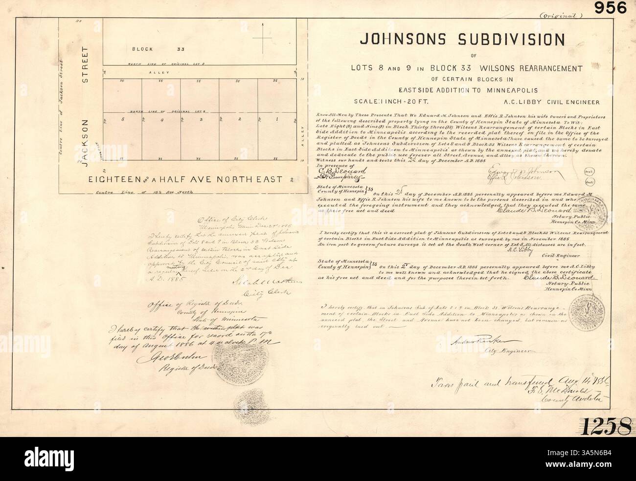 Johnson's Subdivision of Lots 8 and 9 in Block 33, part of Wilson's ...
