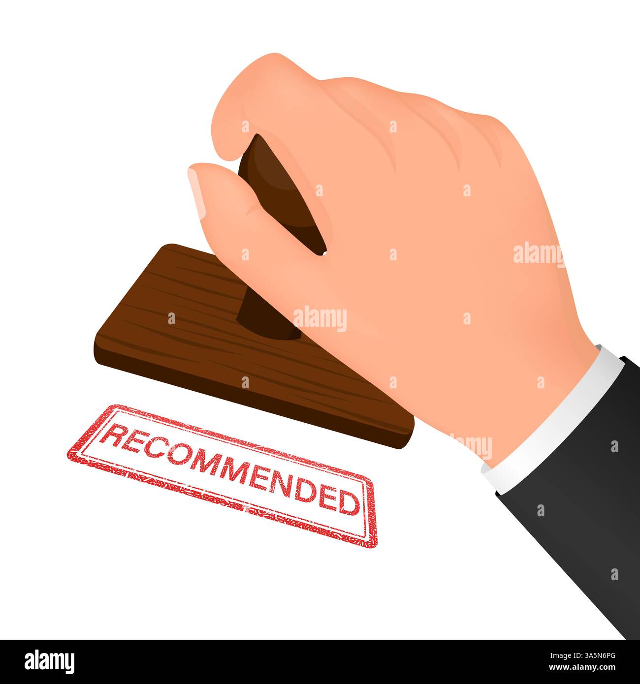 Red recommended stamp isolated on white background. Vector icon. Price ...