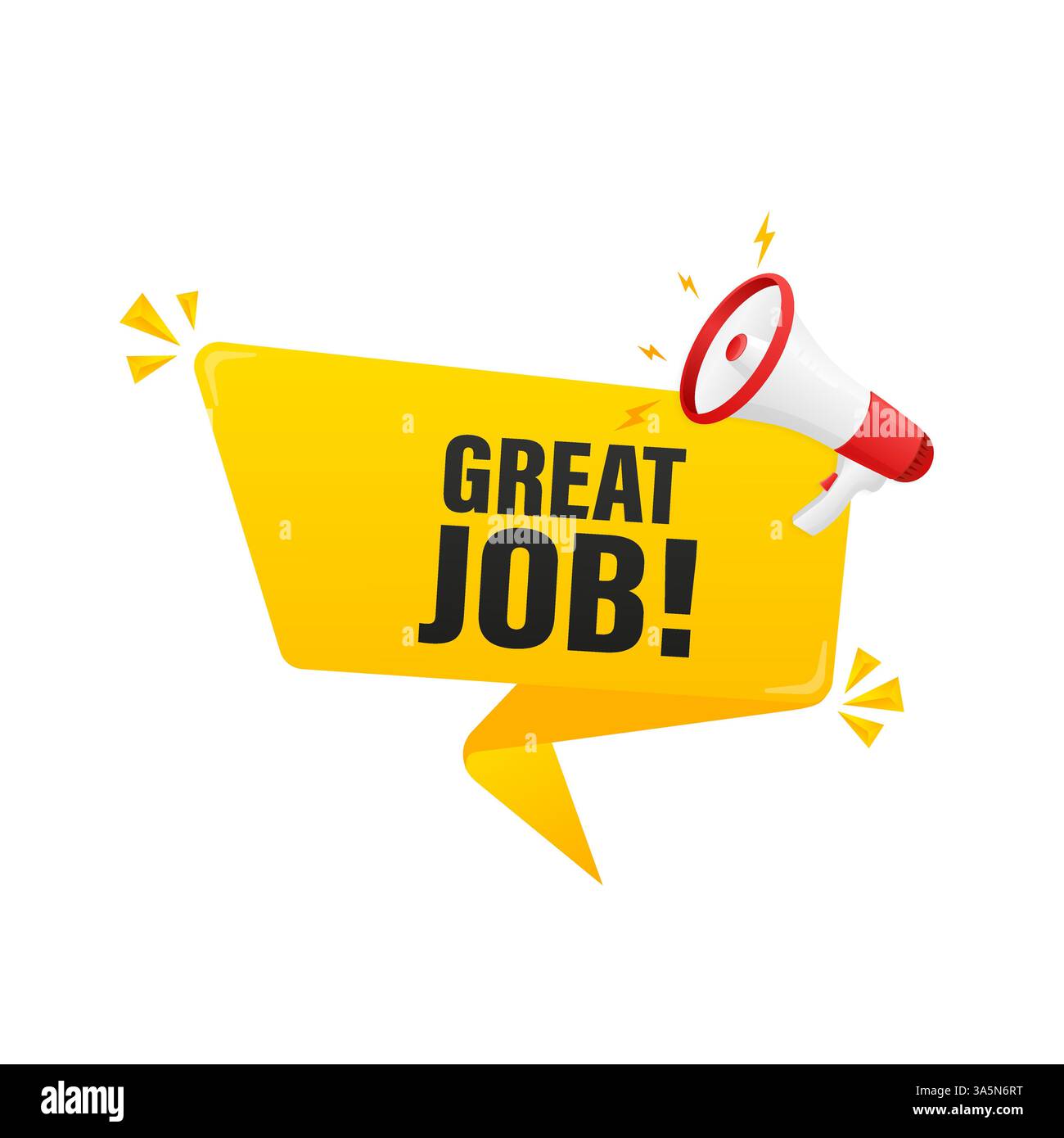 Megaphone, business concept with text GREAT JOB. Vector stock ...