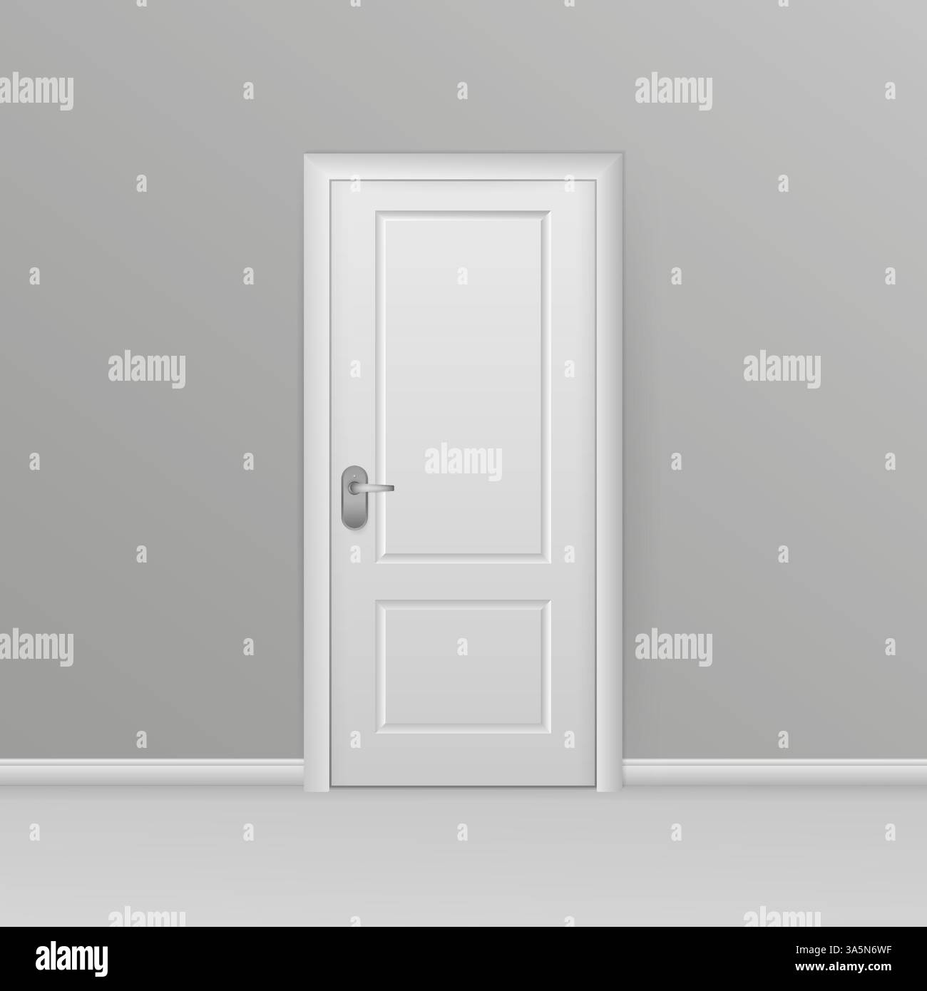 Realistic door for decorative design. Furniture vector illustration set ...