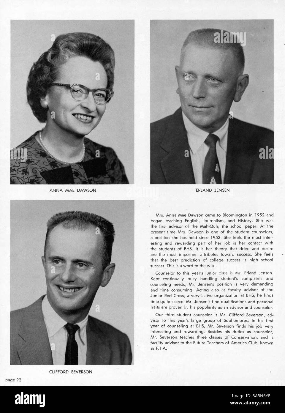 Bear '60, the Bloomington High School yearbook from 1960, captures the ...