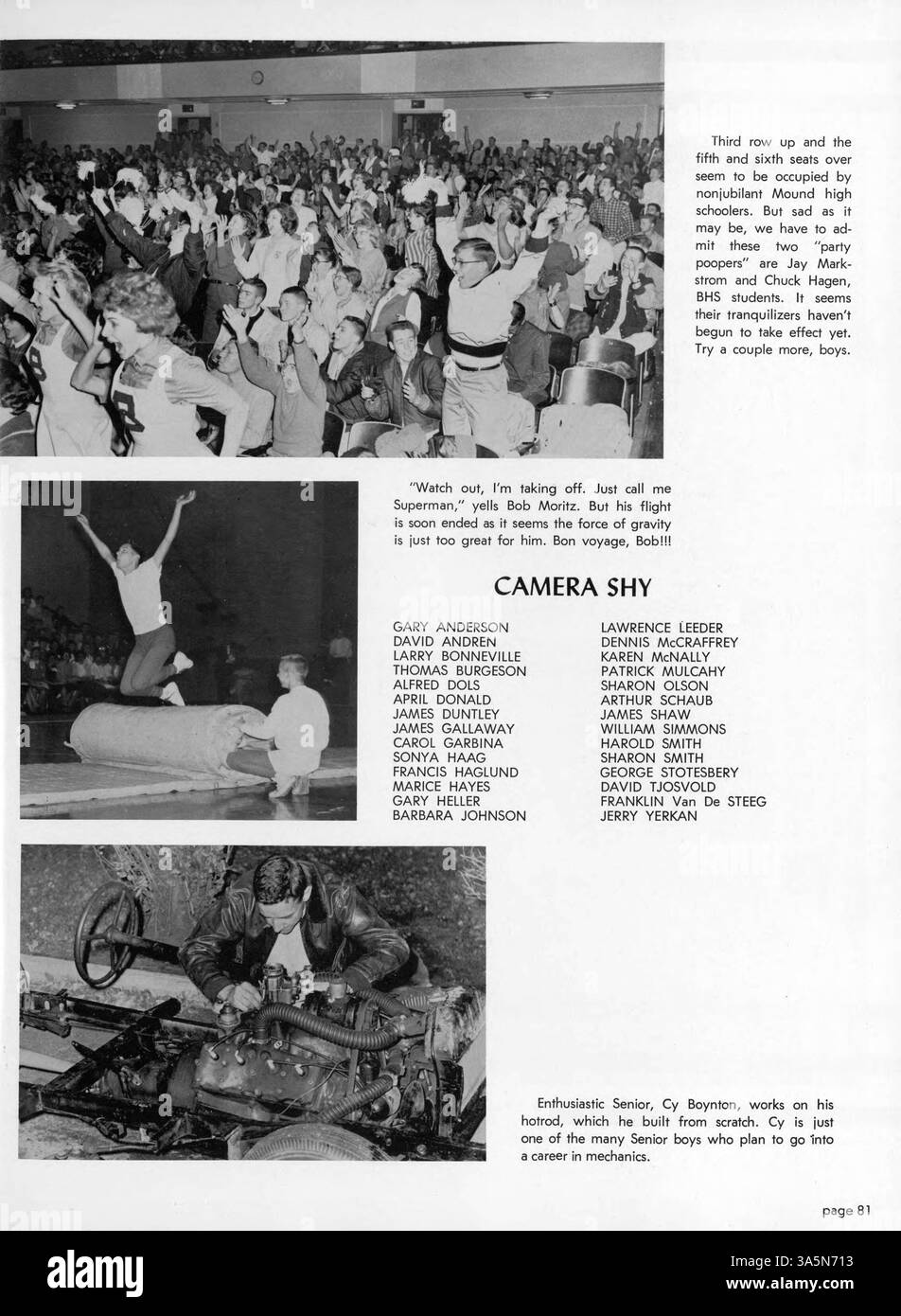 The 1960 Bloomington High School yearbook, Bear '60, documents the ...