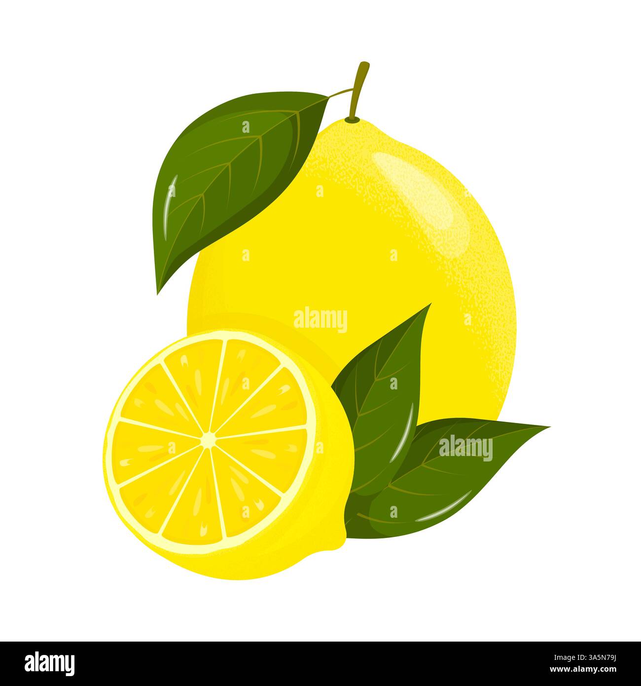 Lemon slices. Fresh citrus, half sliced lemons. Lemon is a fruit that is sour and has high ...