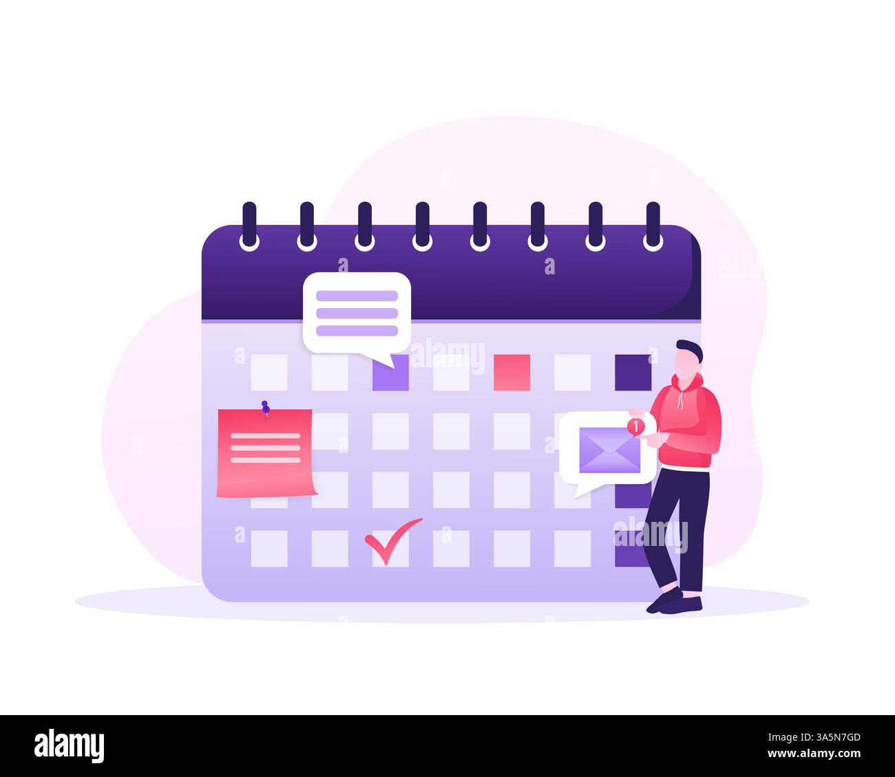 Flat catroon illustration with planning people. Flat vector ...