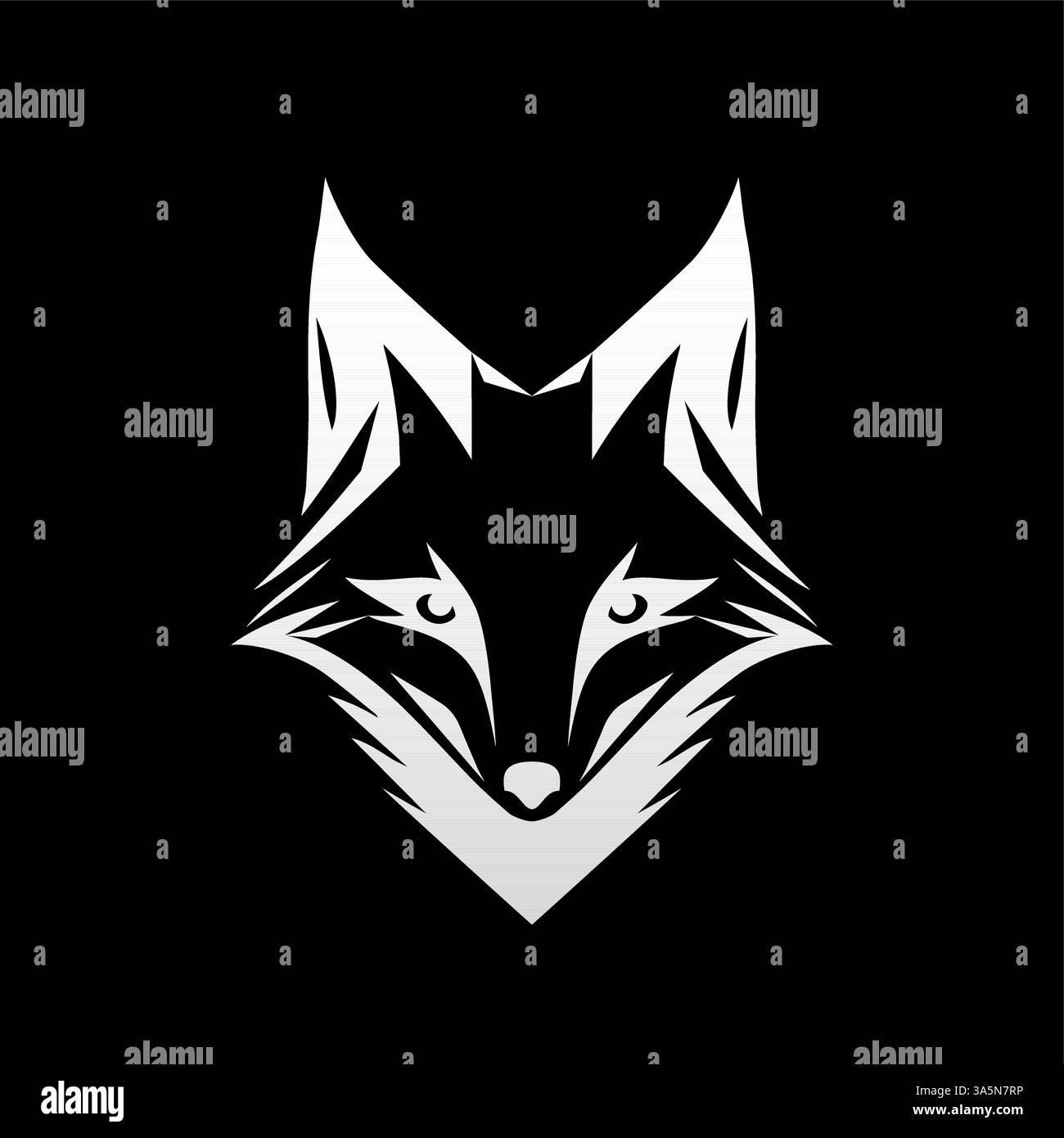 A White Fox Head Symbol on a Black Background is a versatile ...
