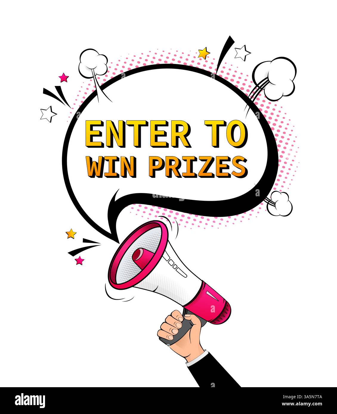 Enter to win prizes. Holiday pop style banner. Vector design banner ...