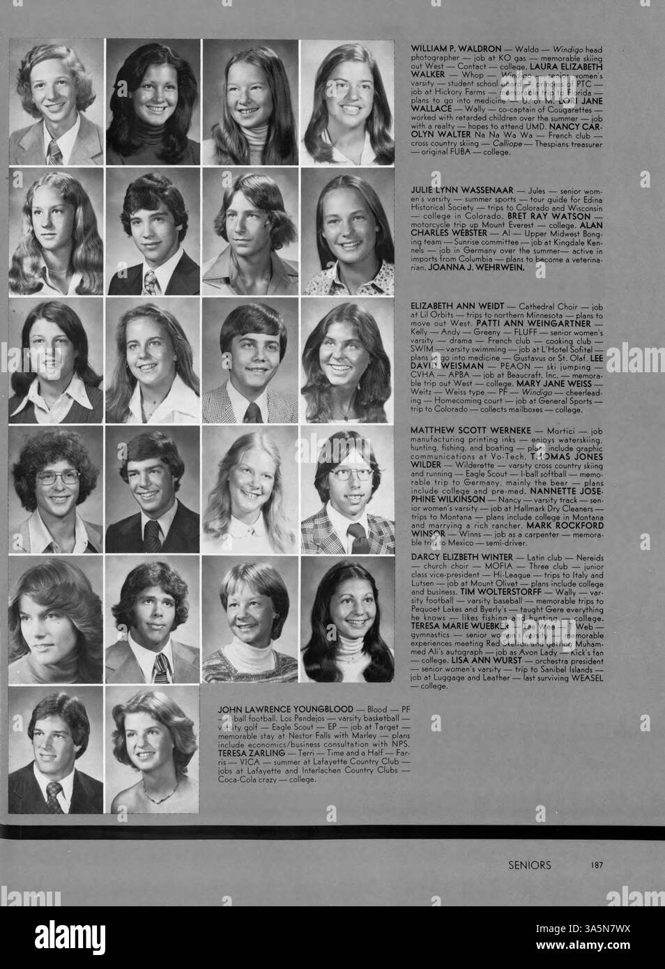 The 1977 Windigo yearbook from Edina West High records key moments of ...