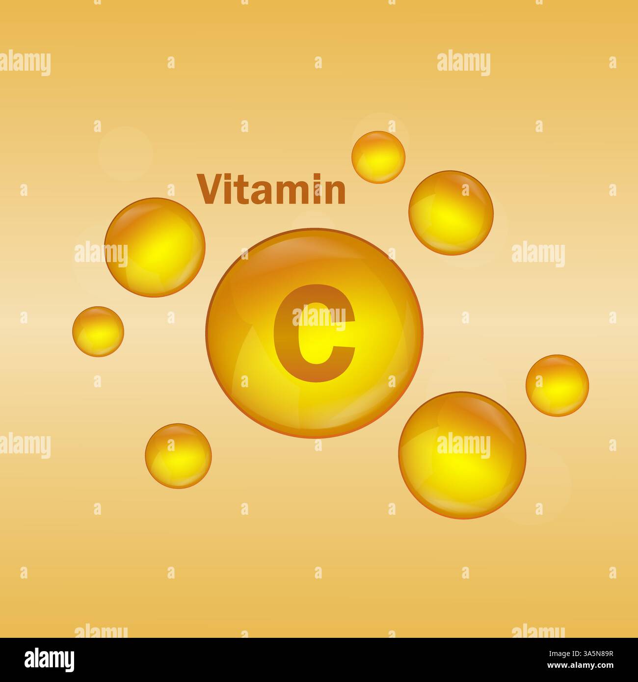 Vitamin A gold drop icon. Vitamin drop pill capsule. Vitamin C natural ...