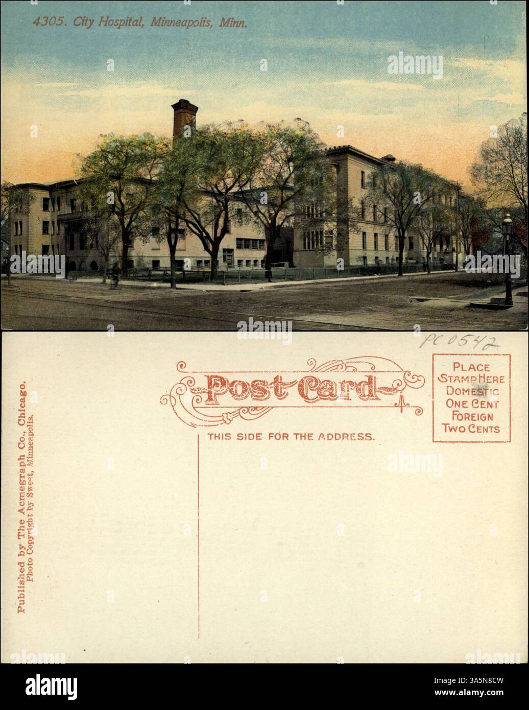 Exterior view of City Hospital in Minneapolis, Minnesota, captured in a ...