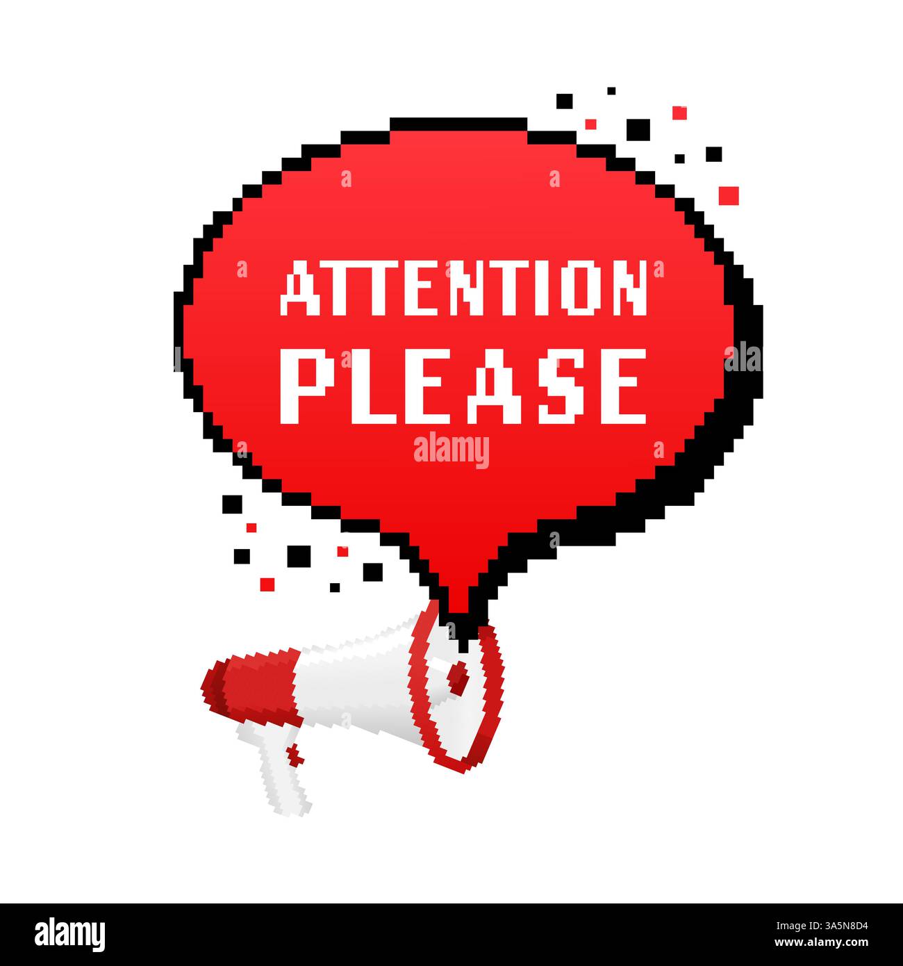 Template with attention please megaphone on white background for flyer ...