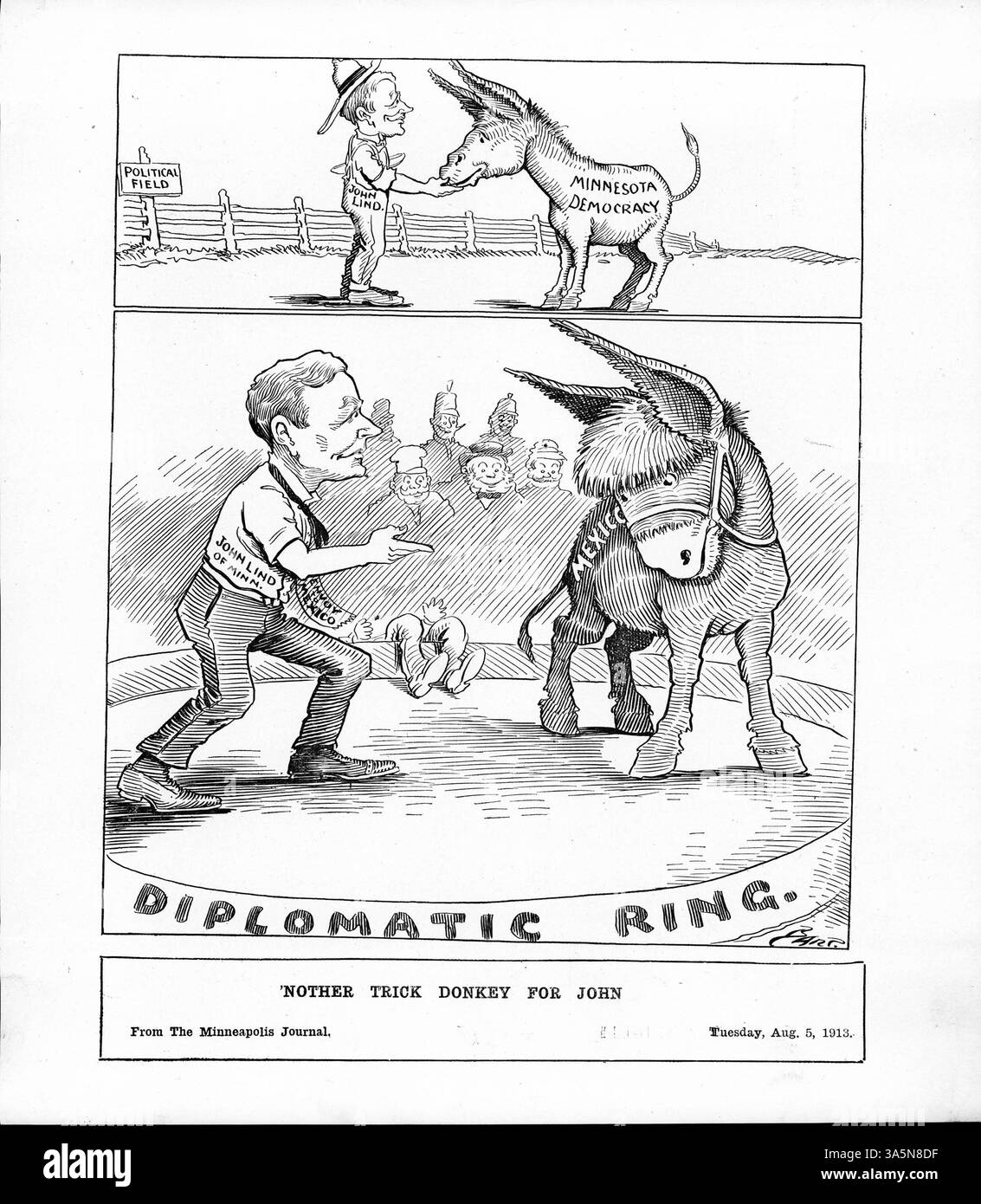 This political cartoon shows John Lind, former Democratic governor of ...