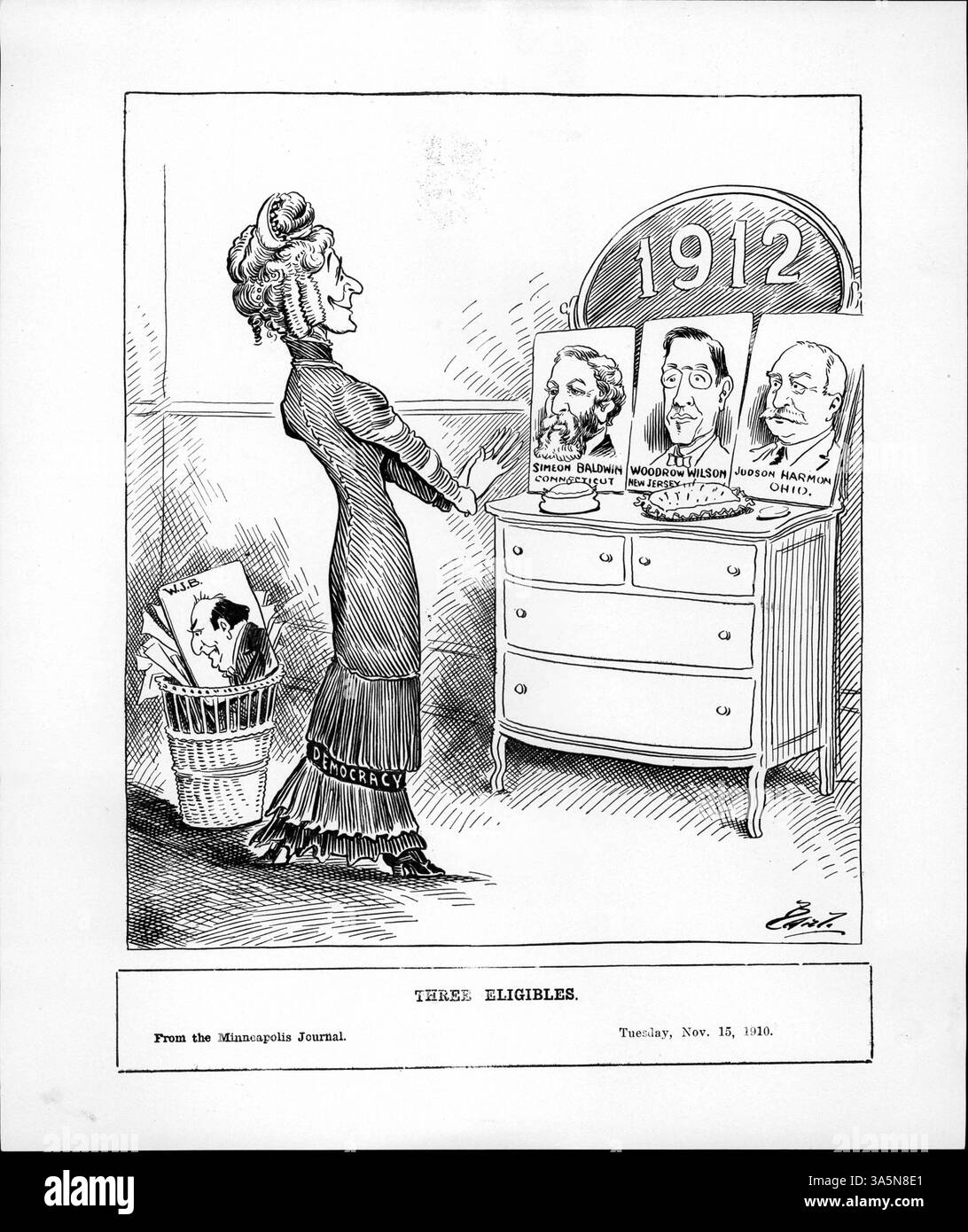 This political cartoon depicts three potential presidential candidates ...