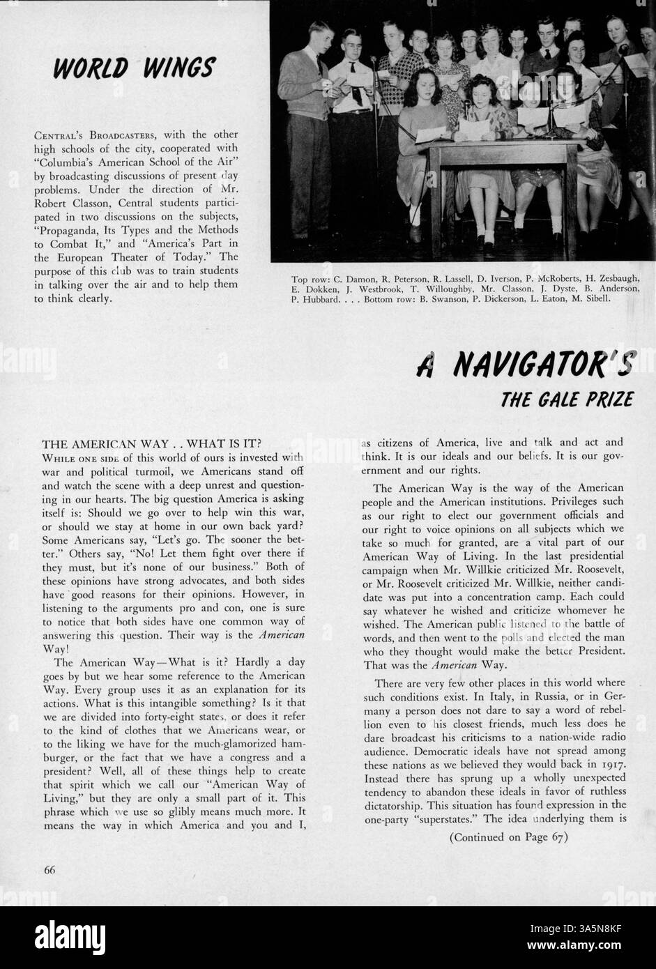 This high school yearbook from 1942 captures the students hi-res stock ...