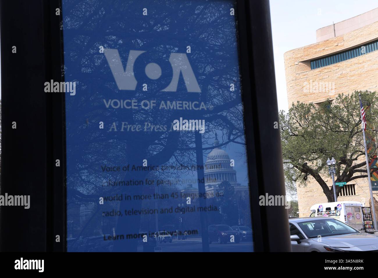 Voice of America VOA sign in Washington, District of Columbia, USA ...