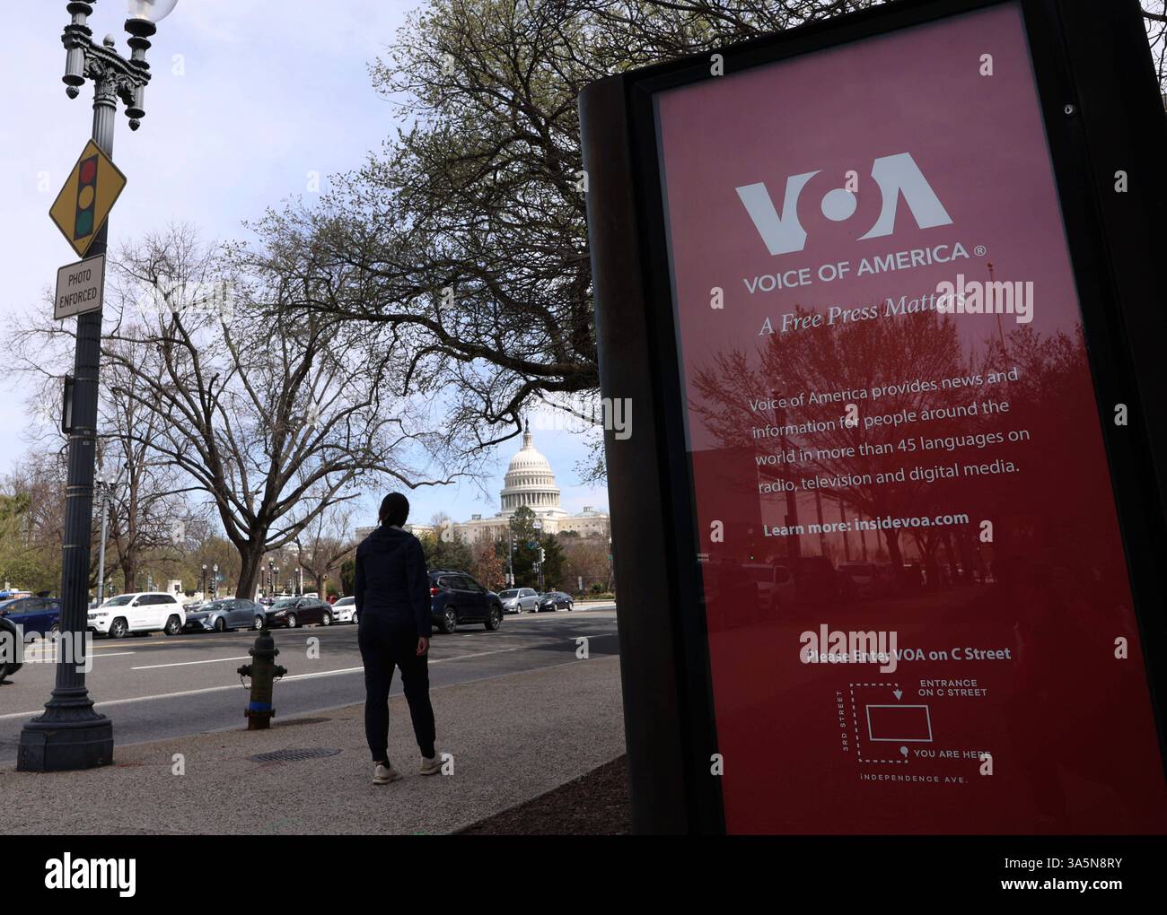 Voice of America VOA sign in Washington, District of Columbia, USA ...