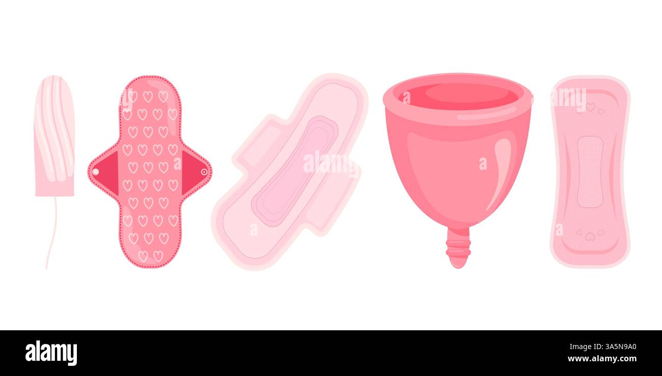 Vector Illustration of Feminine Menstrual Hygiene Products Stock Vector ...