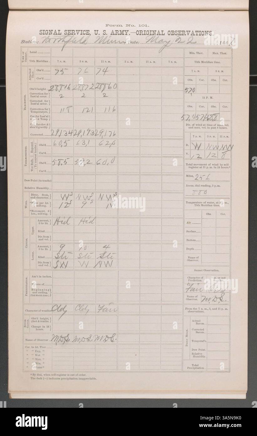Using u s army signal service form 101 for data entry hi-res stock ...