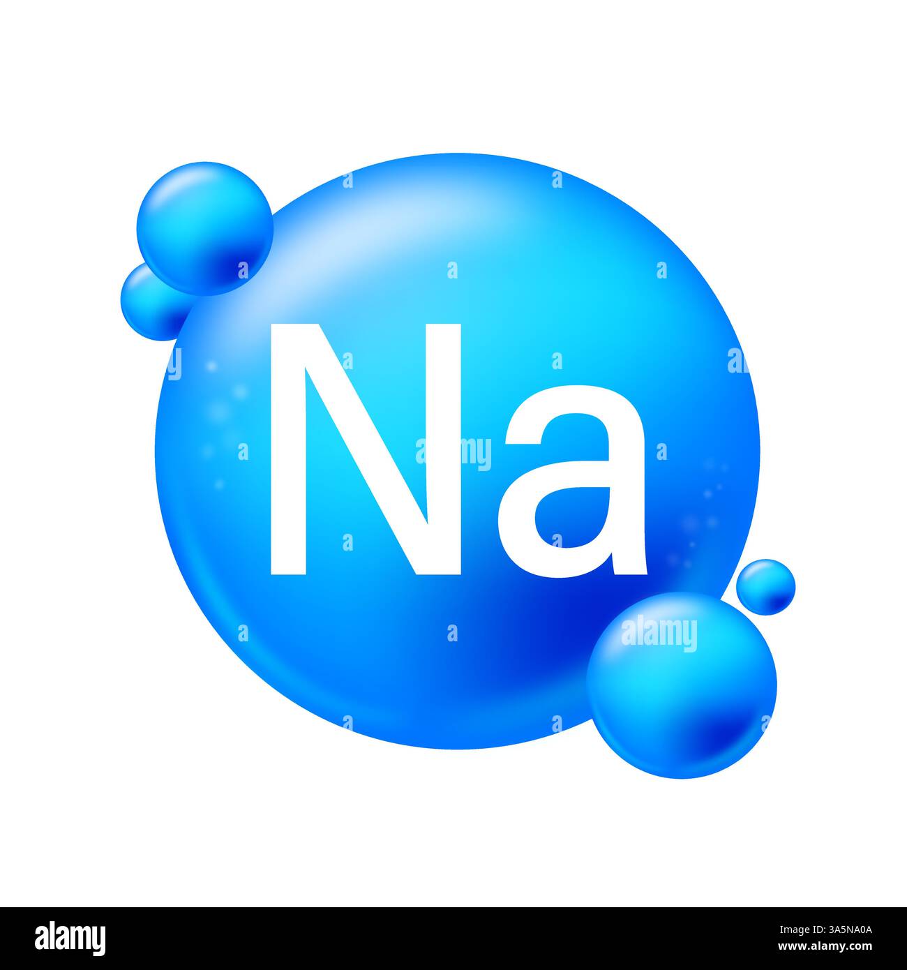 Natrium icon structure chemical element round shape circle light blue ...