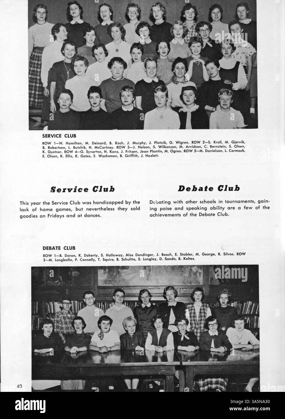 Athletic activities that defined the 1954 1955 school year hi-res stock photography and images ...