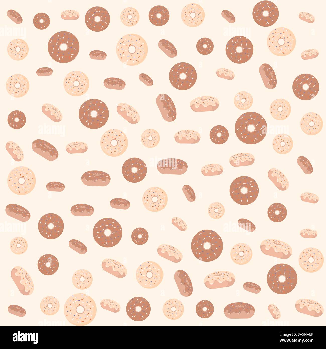 Pink flat donuts on white background.3d donut pattern for print design ...