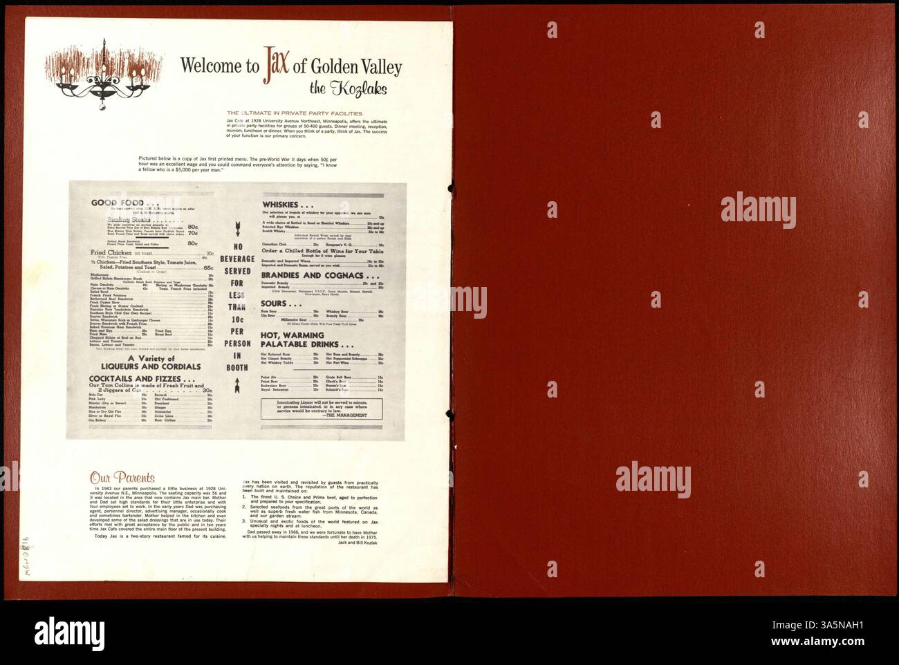 1940s restaurant menu hi-res stock photography and images - Alamy