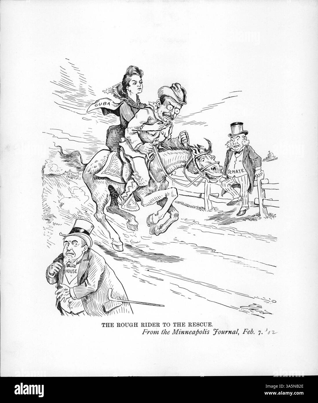 This political cartoon shows President Theodore Roosevelt carrying Cuba ...