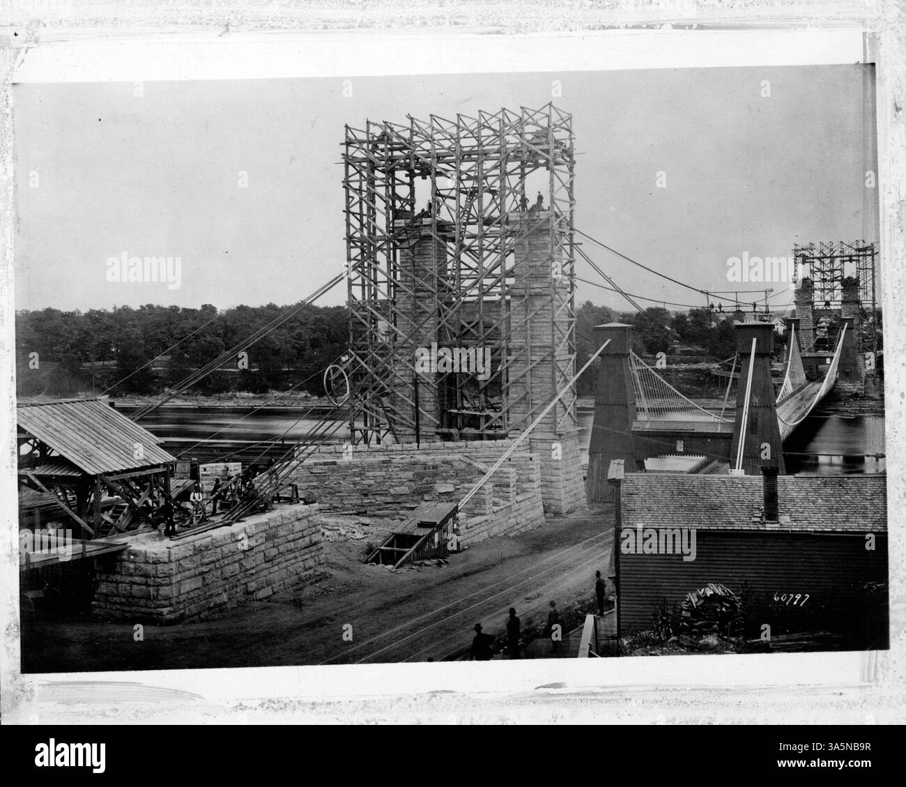 A historical document depicting the construction of the second ...