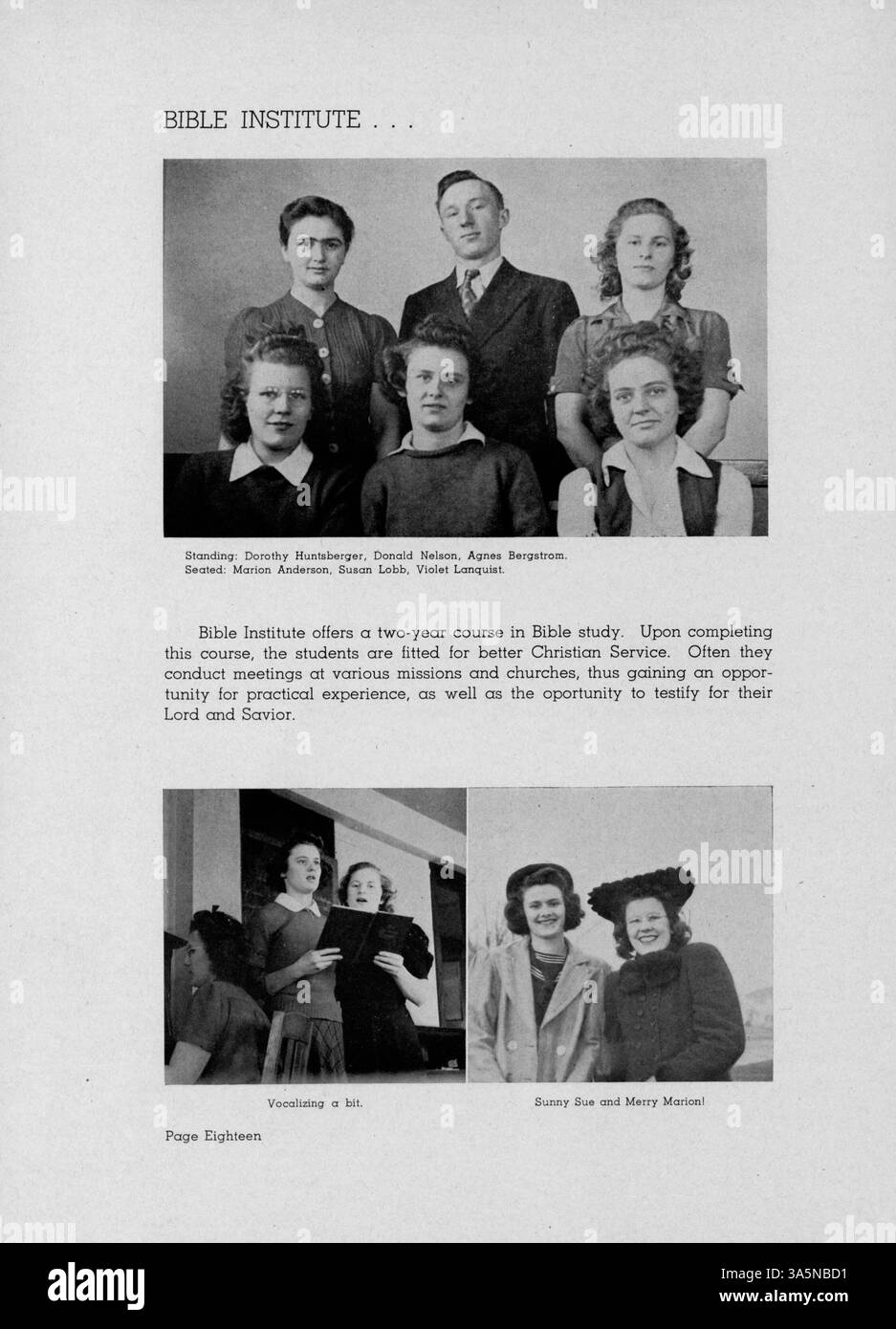 The 1943 'Antler' yearbook from Minnehaha Academy documents the 1942 ...