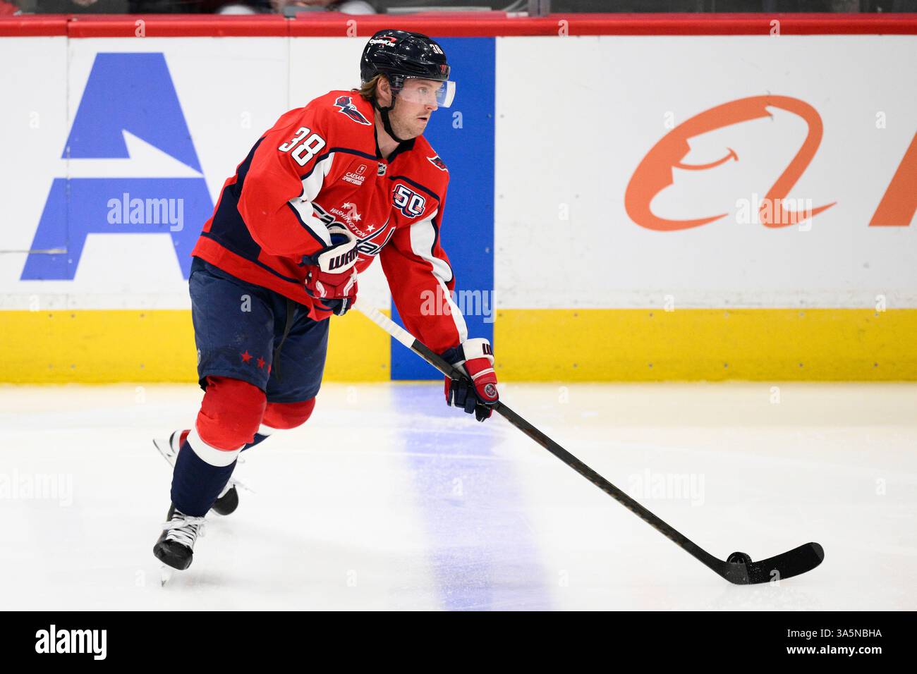Washington Capitals defenseman Rasmus Sandin (38) in action during the ...
